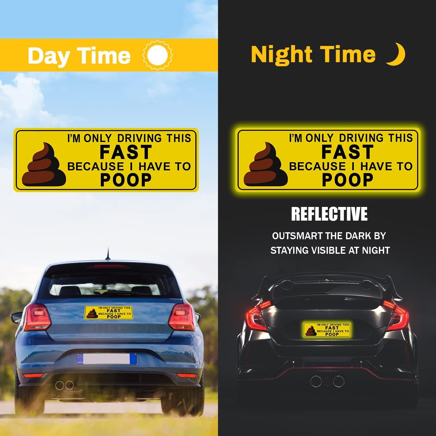 Pranks Funny Magnetic Bumper Sticker - I'm Only Driving This Fast ...