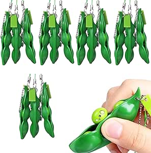 15 Pieces Fidget Keyring Funny Facial Expression Bean Squeeze Beans ...