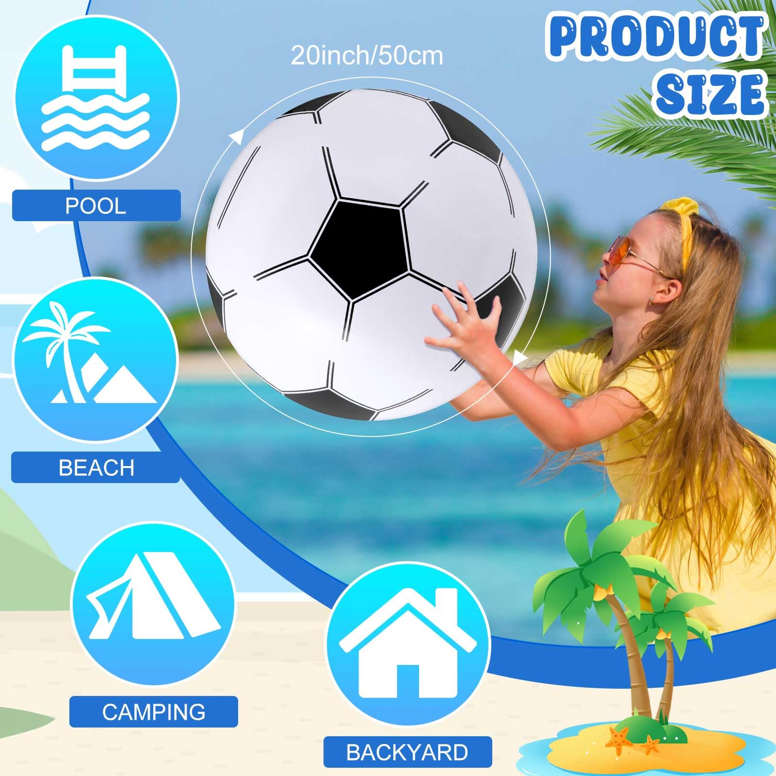 Snapklik.com : 12 Pack 20 Inch Soccer Beach Ball Inflatable Beach Ball ...