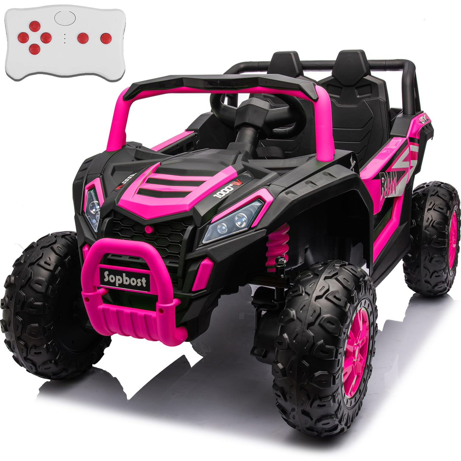 Amazon.com: sopbost 24V Kids Electric Car Side by Side UTV, Ride On ...