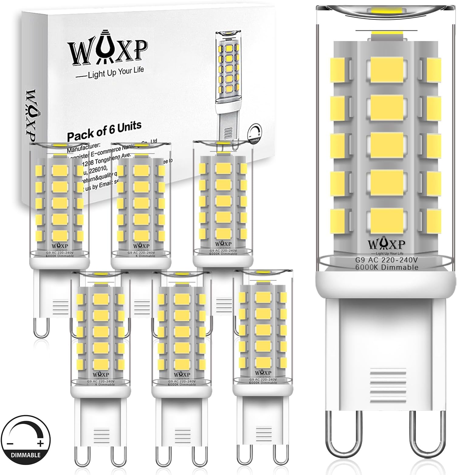 G9 LED Bulbs Cool White Dimmable 3W, 6000K, Equivalent 30W G9 Halogen ...