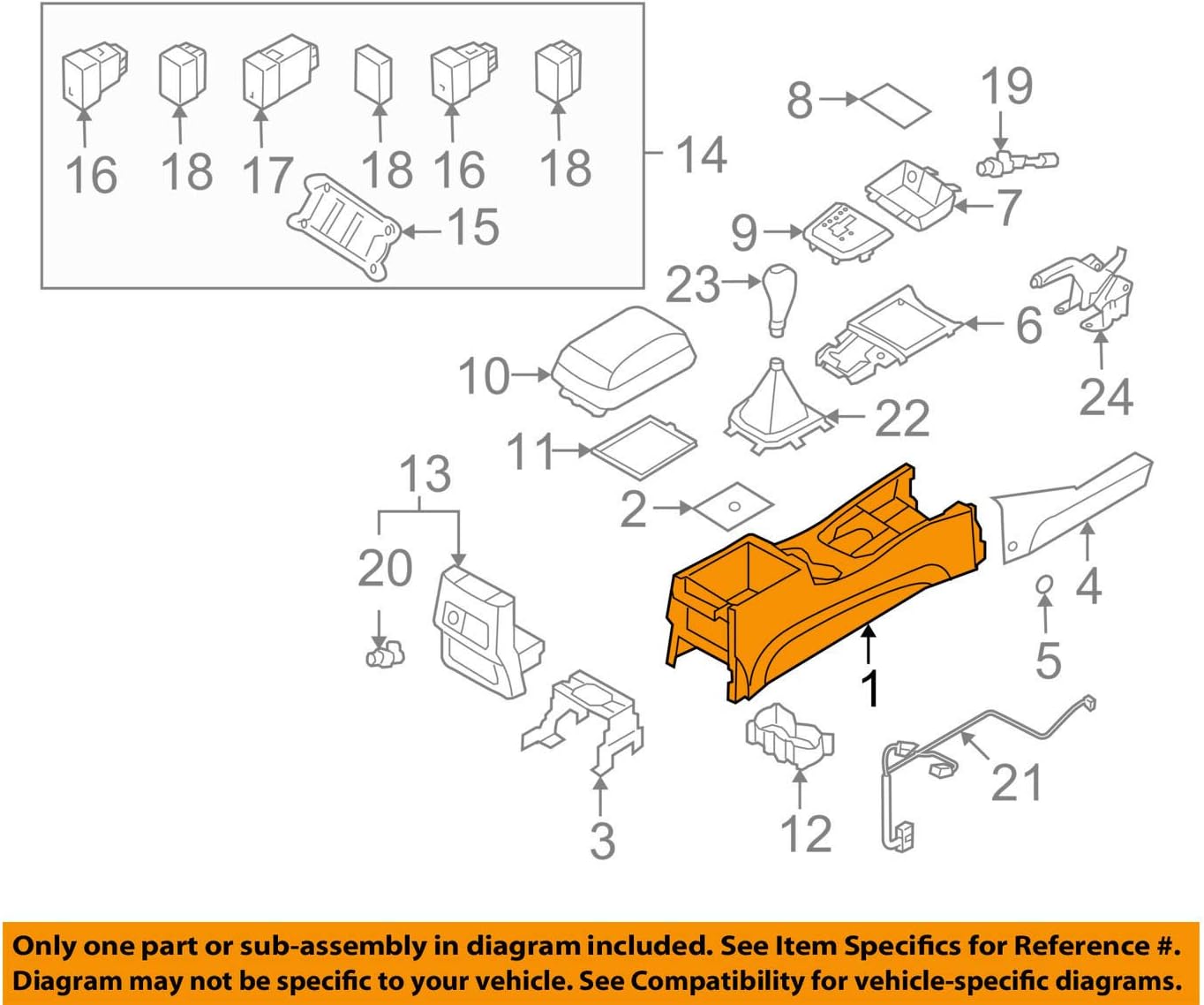 Amazon.com: Genuine Hyundai 84610-2B100-SH Floor Console Assembly ...