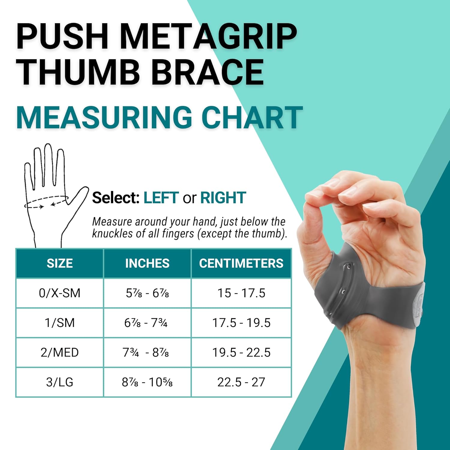 Push MetaGrip CMC Faja de pulgar para aliviar el dolor de artrosis, 1 ...