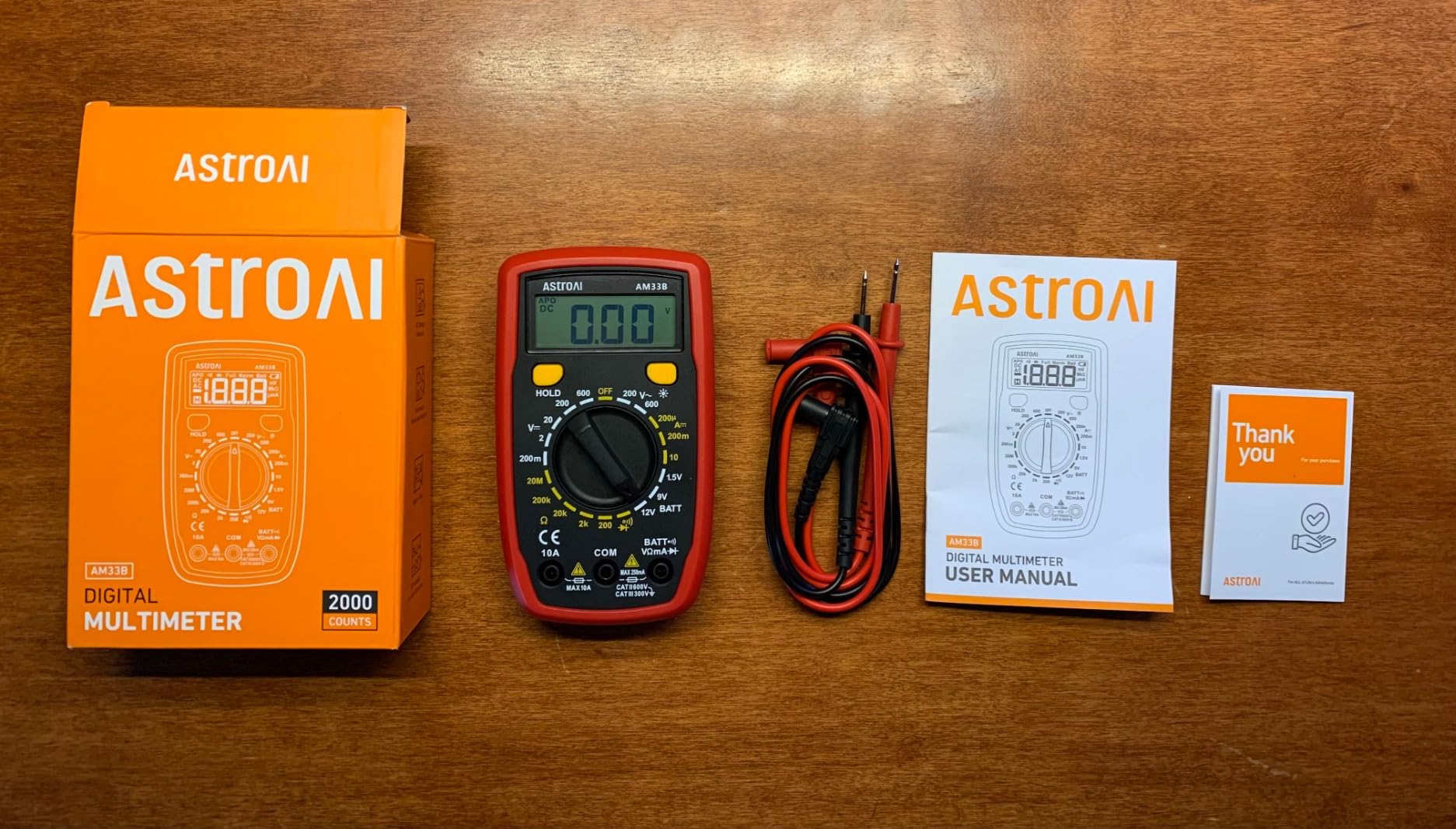 AstroAI Digital Multimeter Tester 2000 Counts (AM33B) with DC AC ...