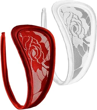 lau-fashion Zestaw 2 szt. koronkowych damskich stringów stringi mini ...