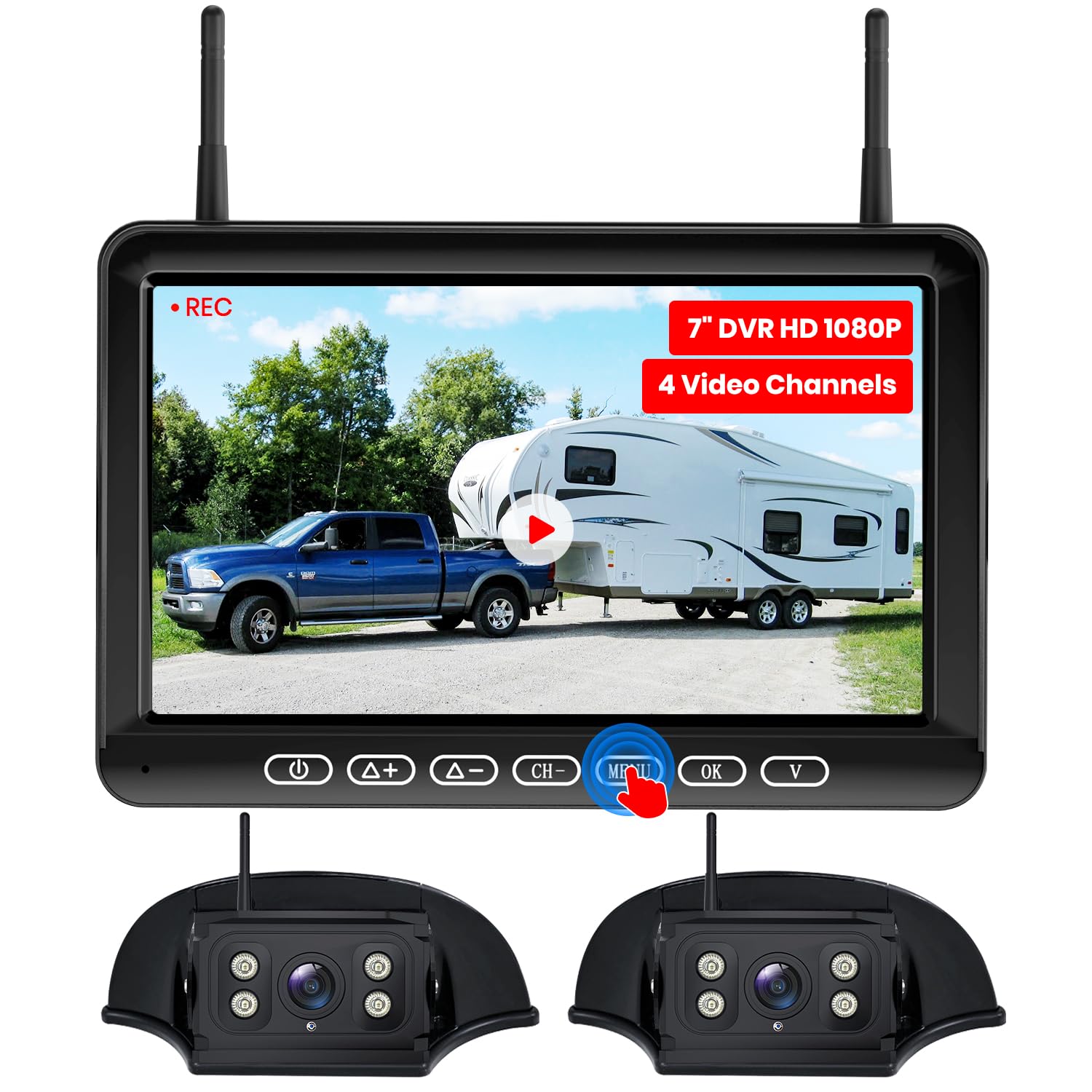 Amazon.com: Wireless Backup Camera for Furrion RV: 1080P 7" Recording ...