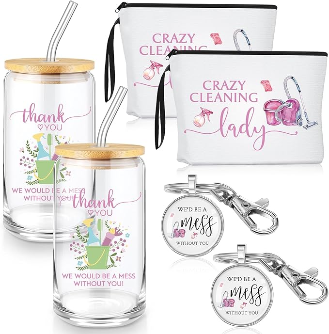 Amazon.com: Havawish 6 Pcs Housekeeping Week Gift 16oz Thank You Glass ...