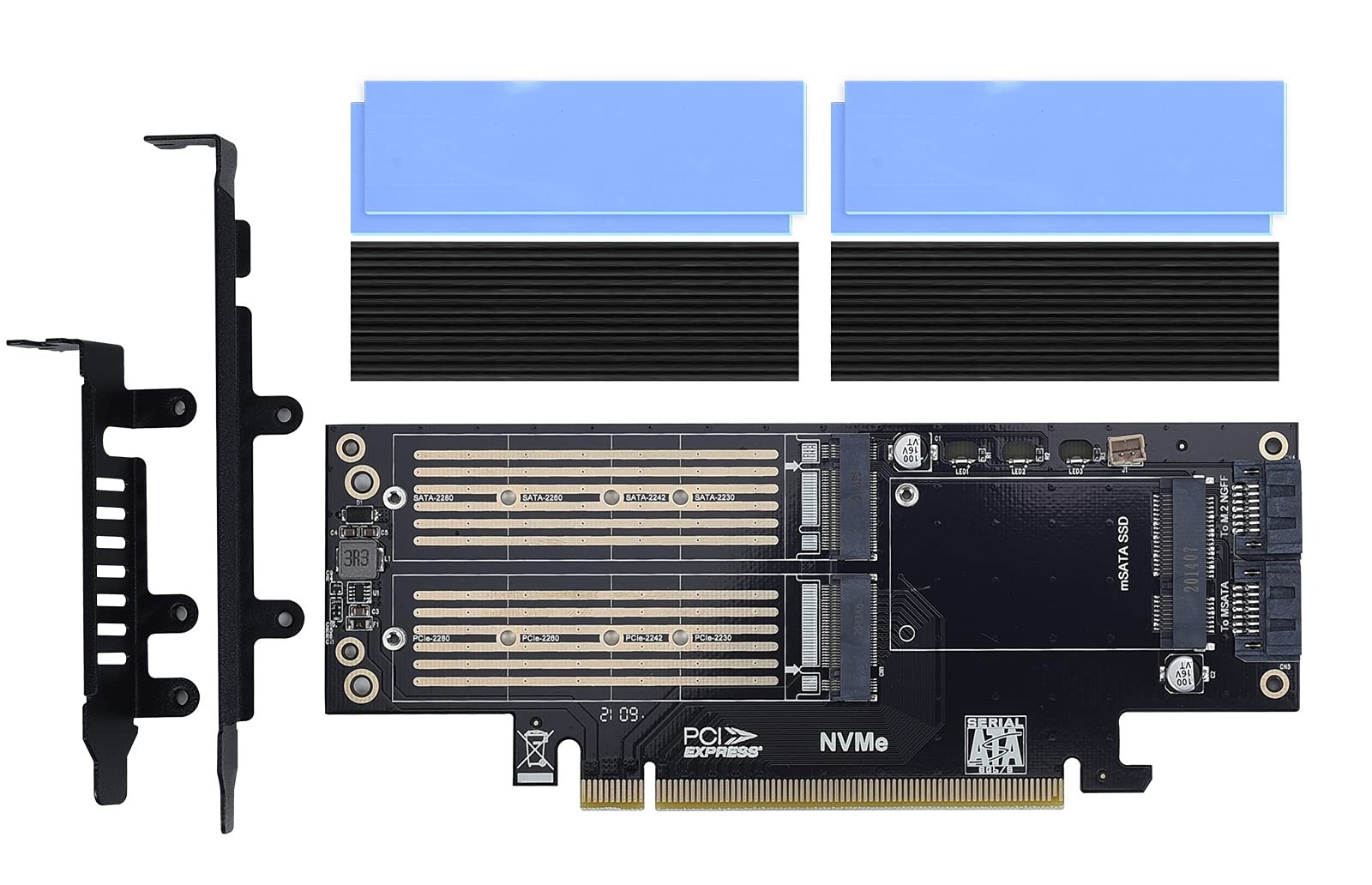 Buy 3 in 1 M.2 and mSATA SSD Adapter, M.2 NVME to PCIE, mSATA to SATA ...