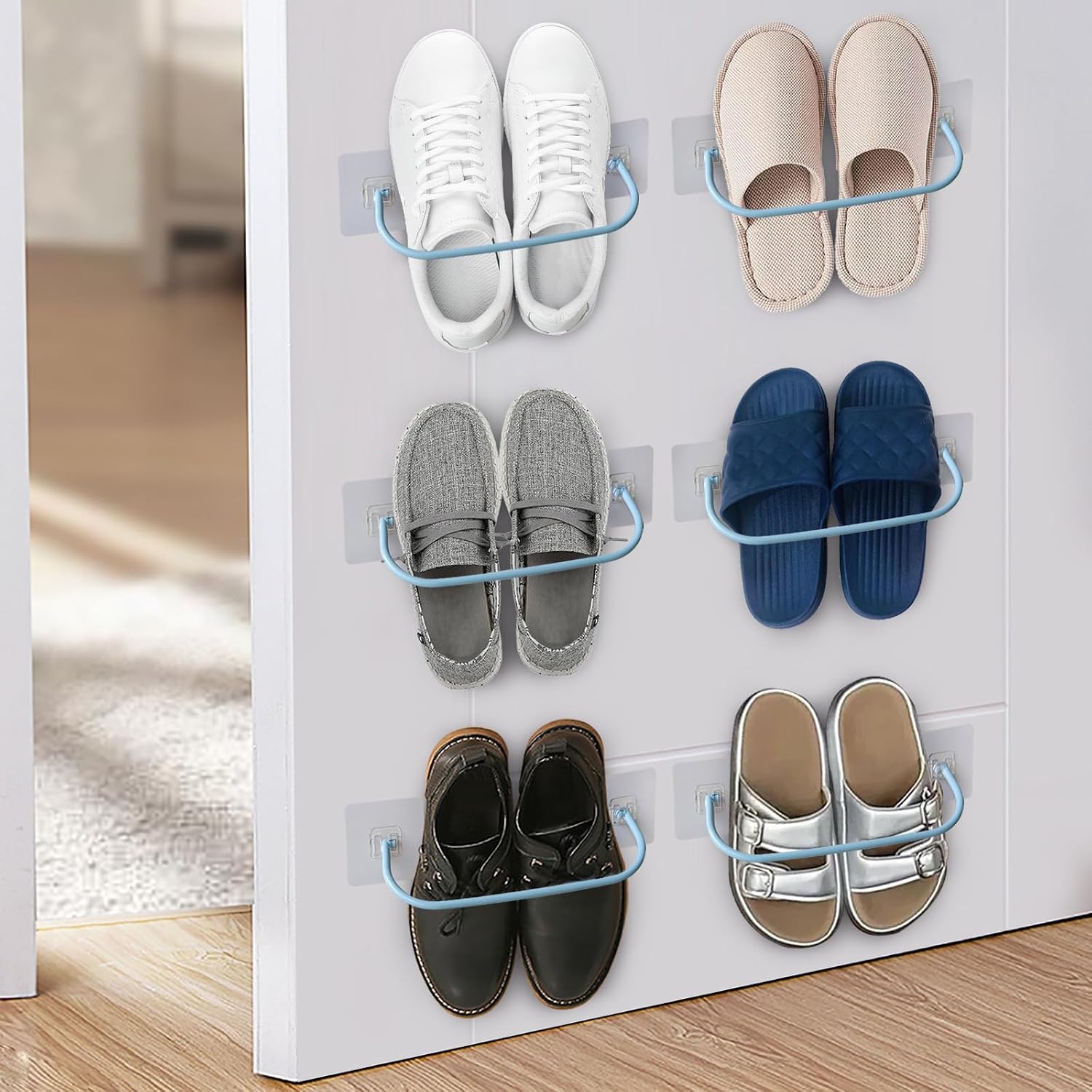 Amazon.com: ISYOKE Door Shoe Rack 6Pack,Heavy-Duty Shoe Holder for Door ...
