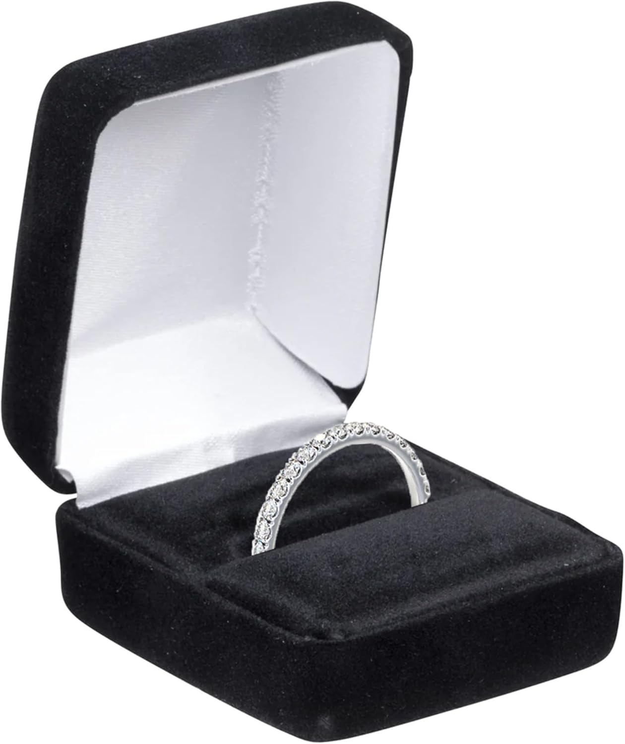 Amazon.com: ALLUREPACK Luxury Rounded-Top Velvet Ring Box - Ring Gift ...