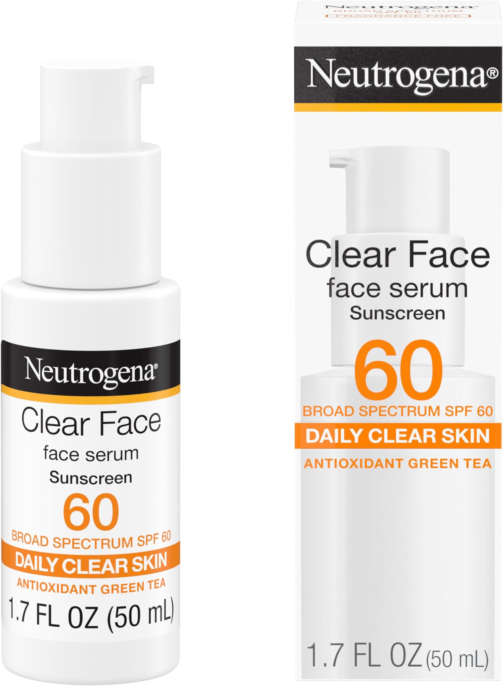 Amazon.com: Neutrogena Clear Face Serum Sunscreen with Green Tea, Broad ...
