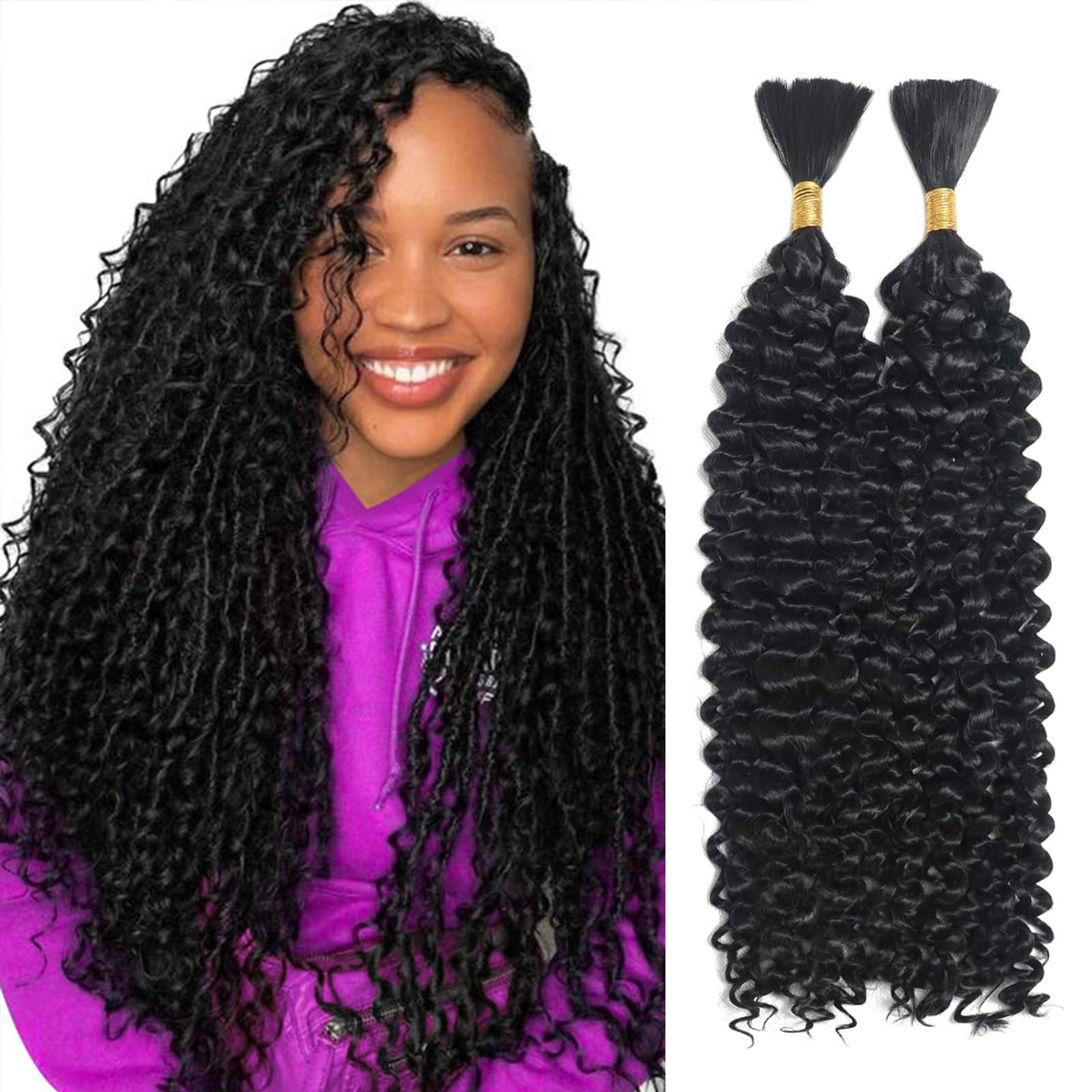 Amazon.com : Human Braiding Hair for Boho Braids 14 Inch Curly Human ...