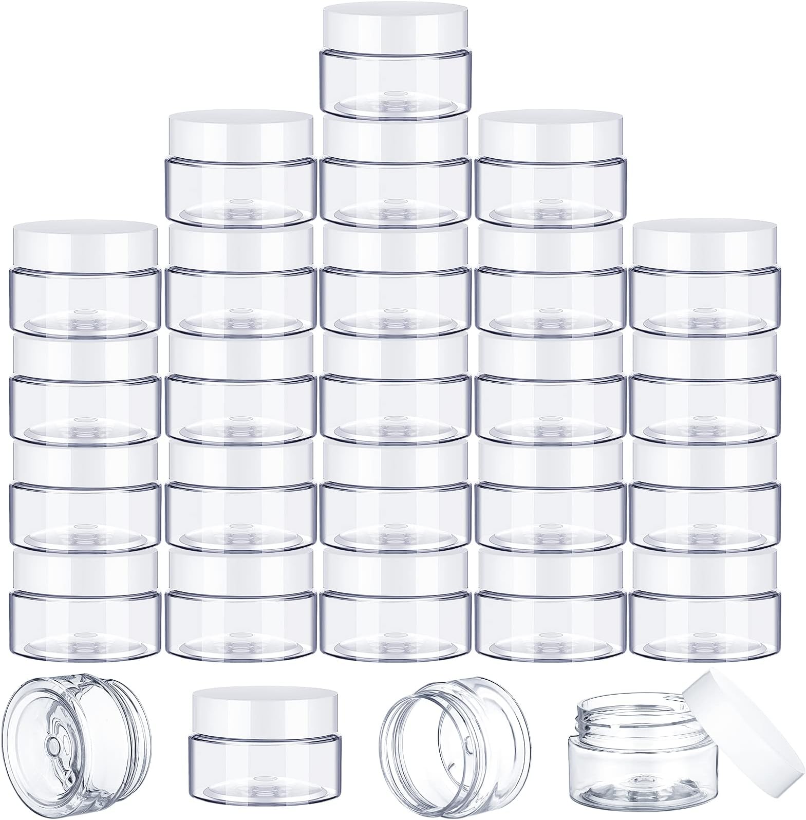 Amazon.com: Bargz Plastic Jars - 8 Oz.70mm Clear Shape - White Lined ...