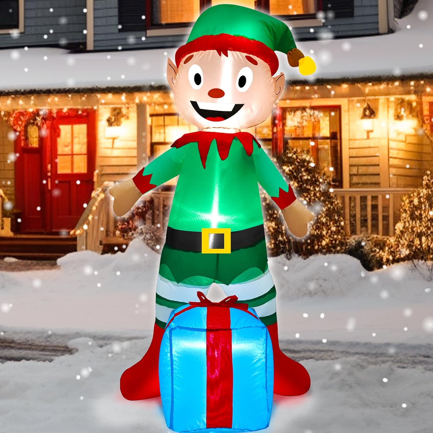 Amazon.com: TURNMEON 4 Foot Elf Christmas Inflatables Decoration ...