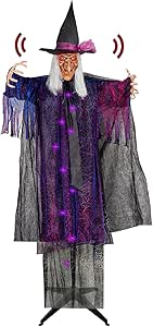 Amazon.com: yosager 6FT Halloween Standing Witch with Scary Sound ...