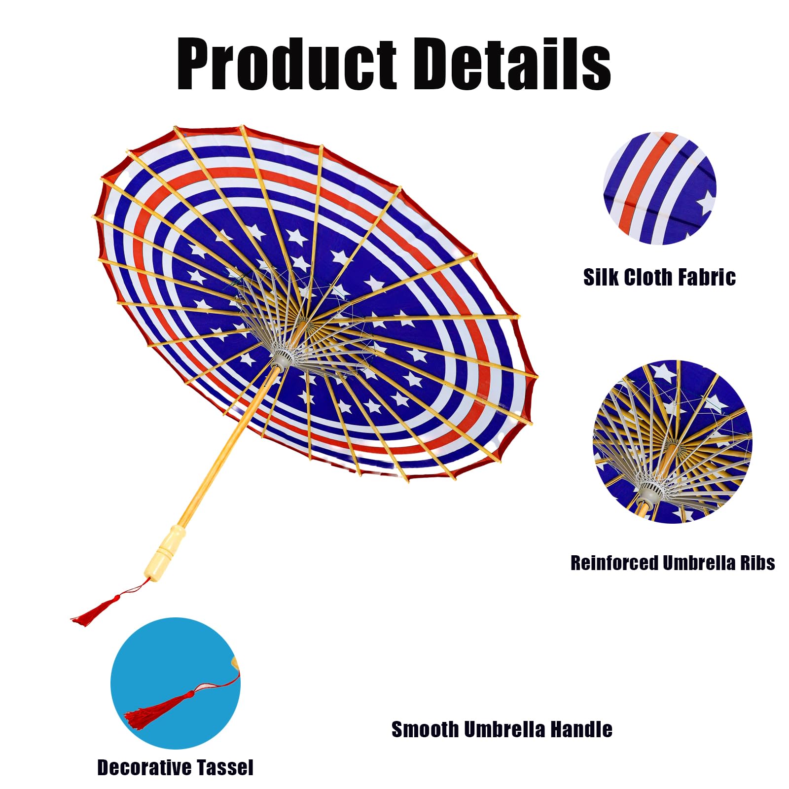 Snapklik.com : Bestage 32" USA American Flag Handmade Cloth Bamboo ...
