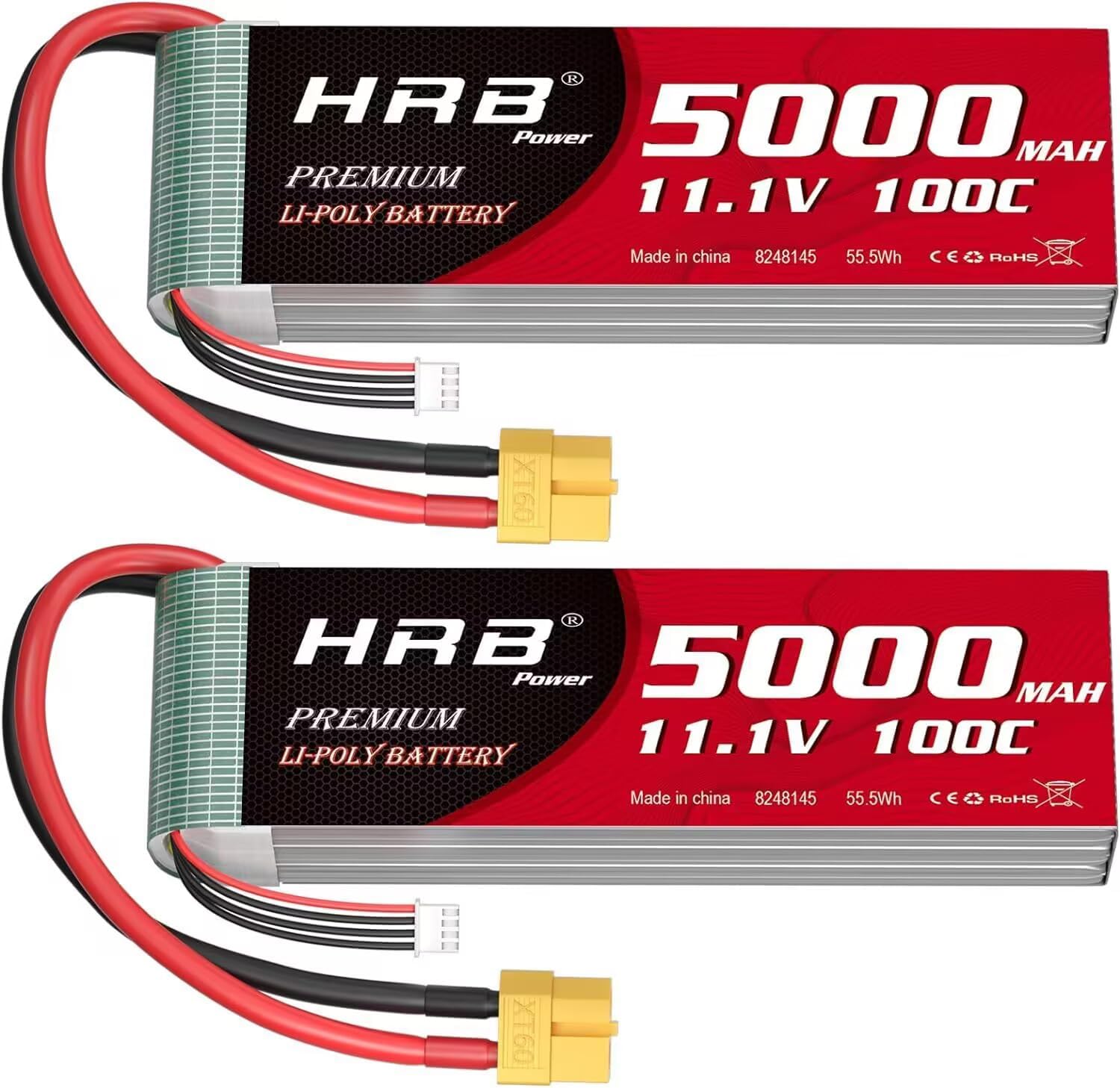 Amazon.com: HRB 3S 5000mAh Lipo Battery XT60 100C 11.1V RC Lipo Battery Compatible with RC Car ...