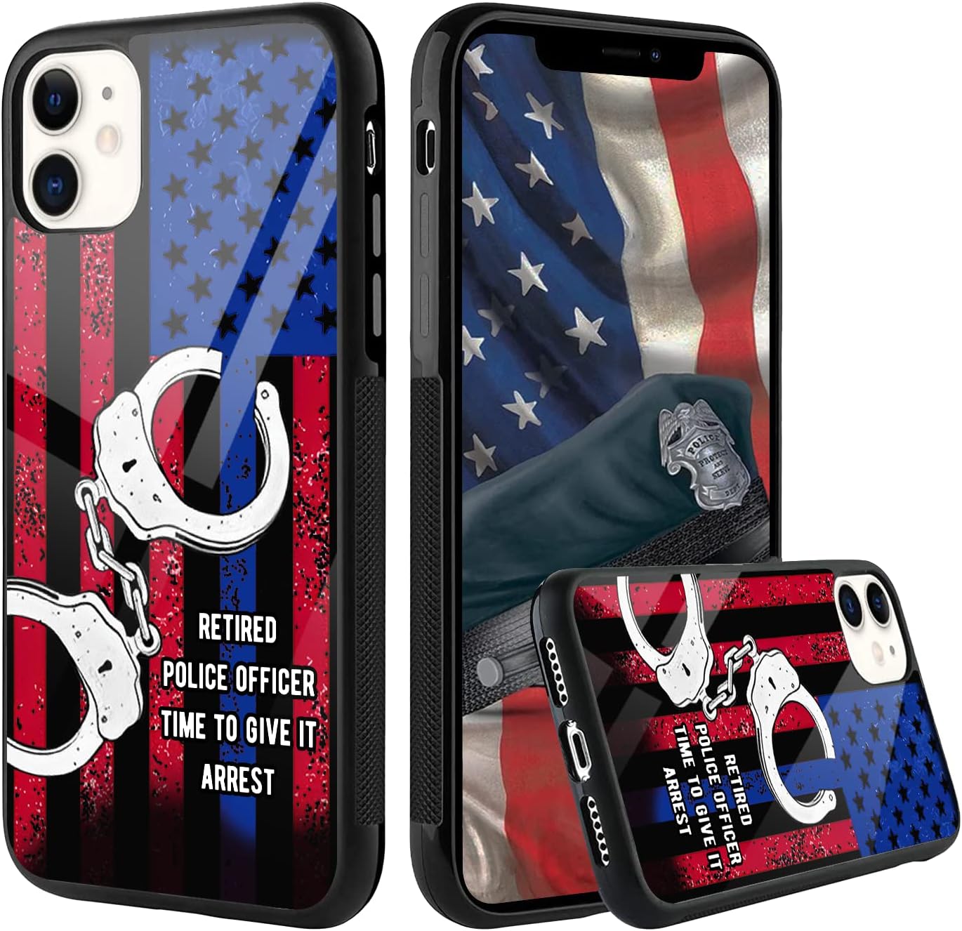 Amazon.com: America Flag Police Officer Handcuffs Retirement Gifts ...