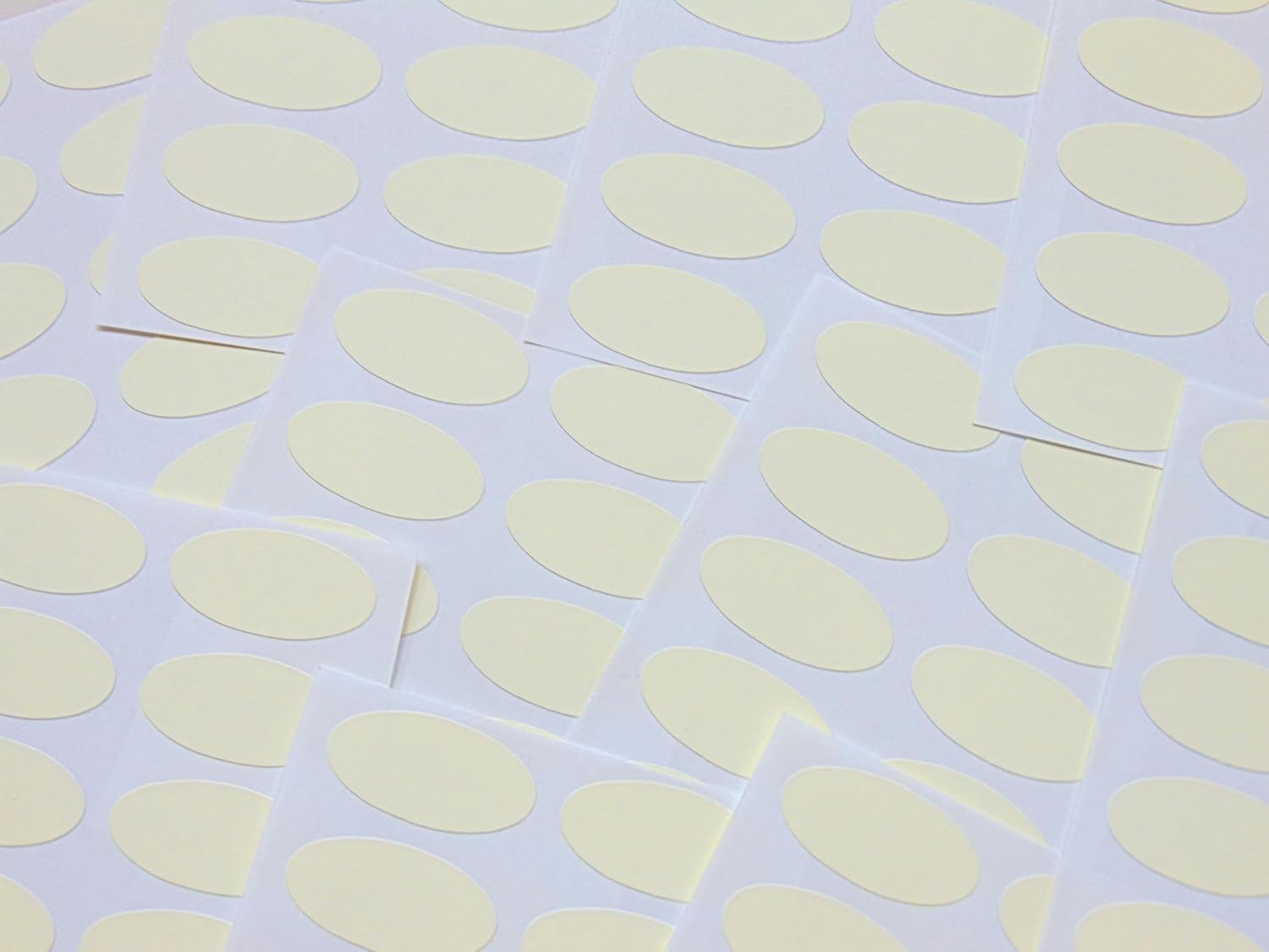 Amazon.com : 100 Beige Cream Oval Stickers - Sticky Coloured Self ...