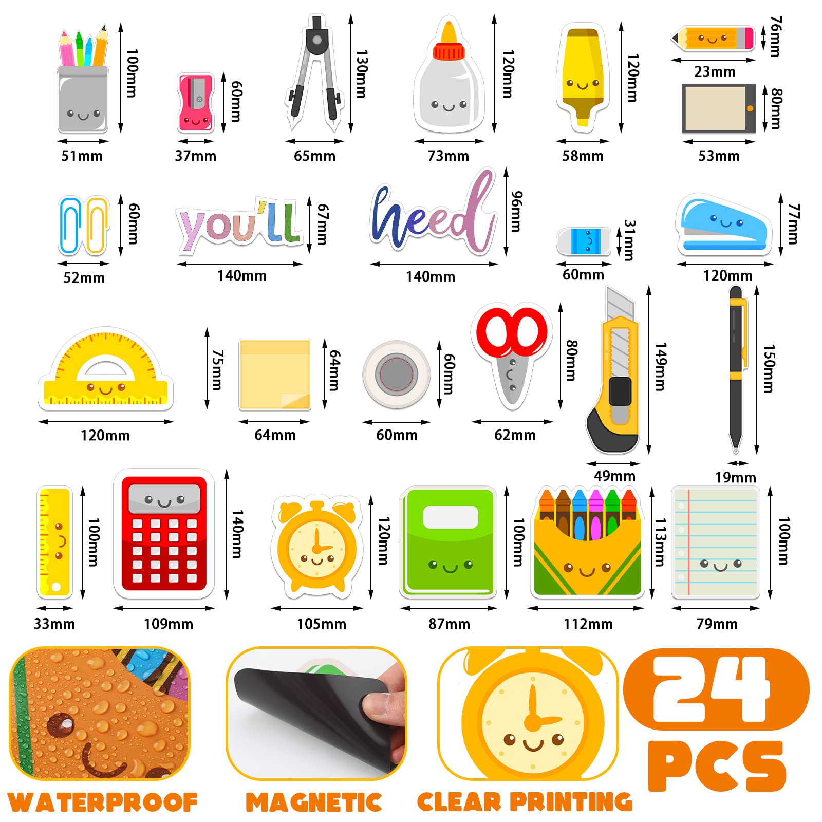 Snapklik.com : 26 Pcs Classroom Magnets - Colored Educational Magnets For Whiteboard ...
