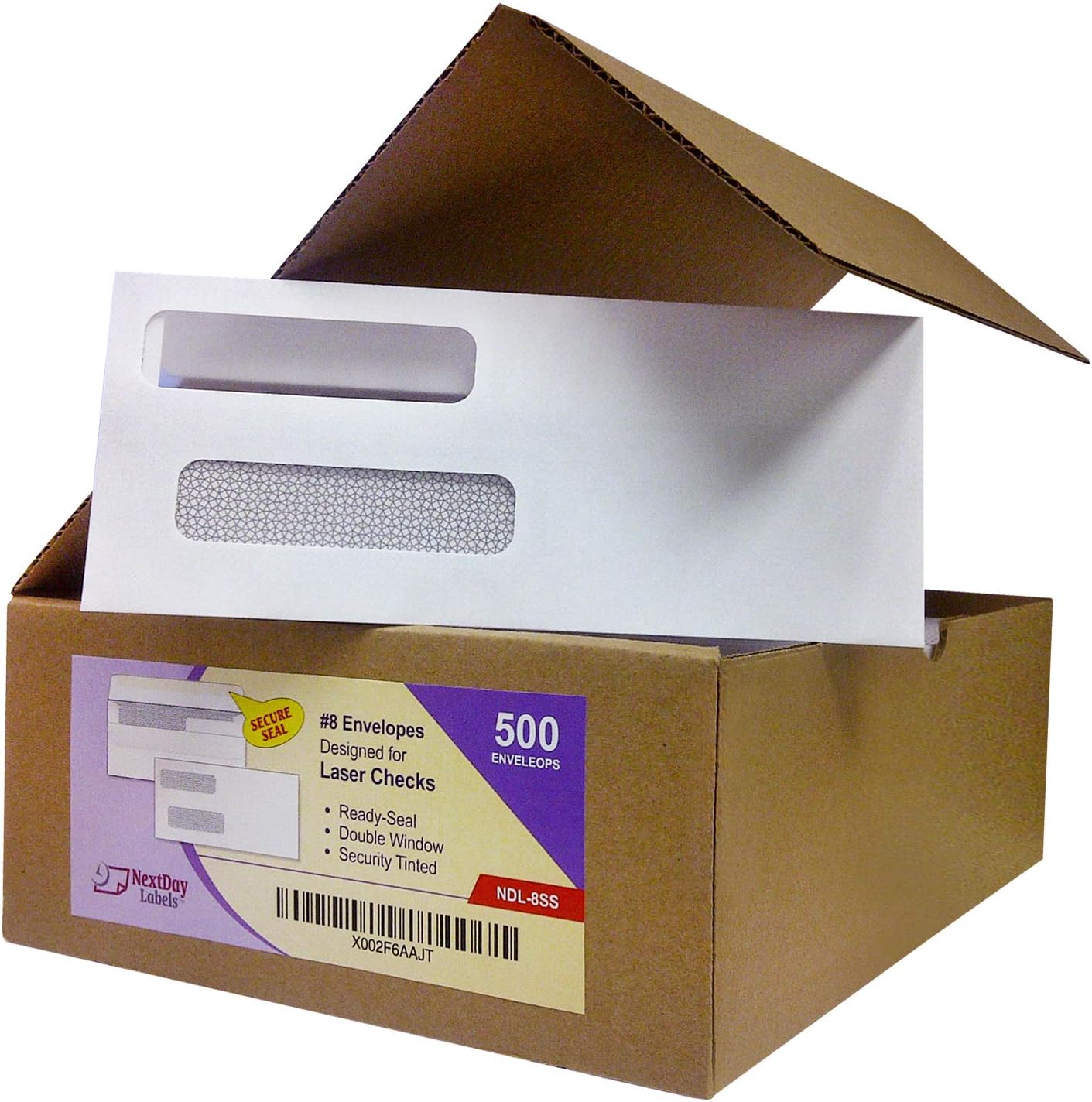 Amazon.com : NextDayLabels - Box of 500# 8 Self Seal Double Window ...