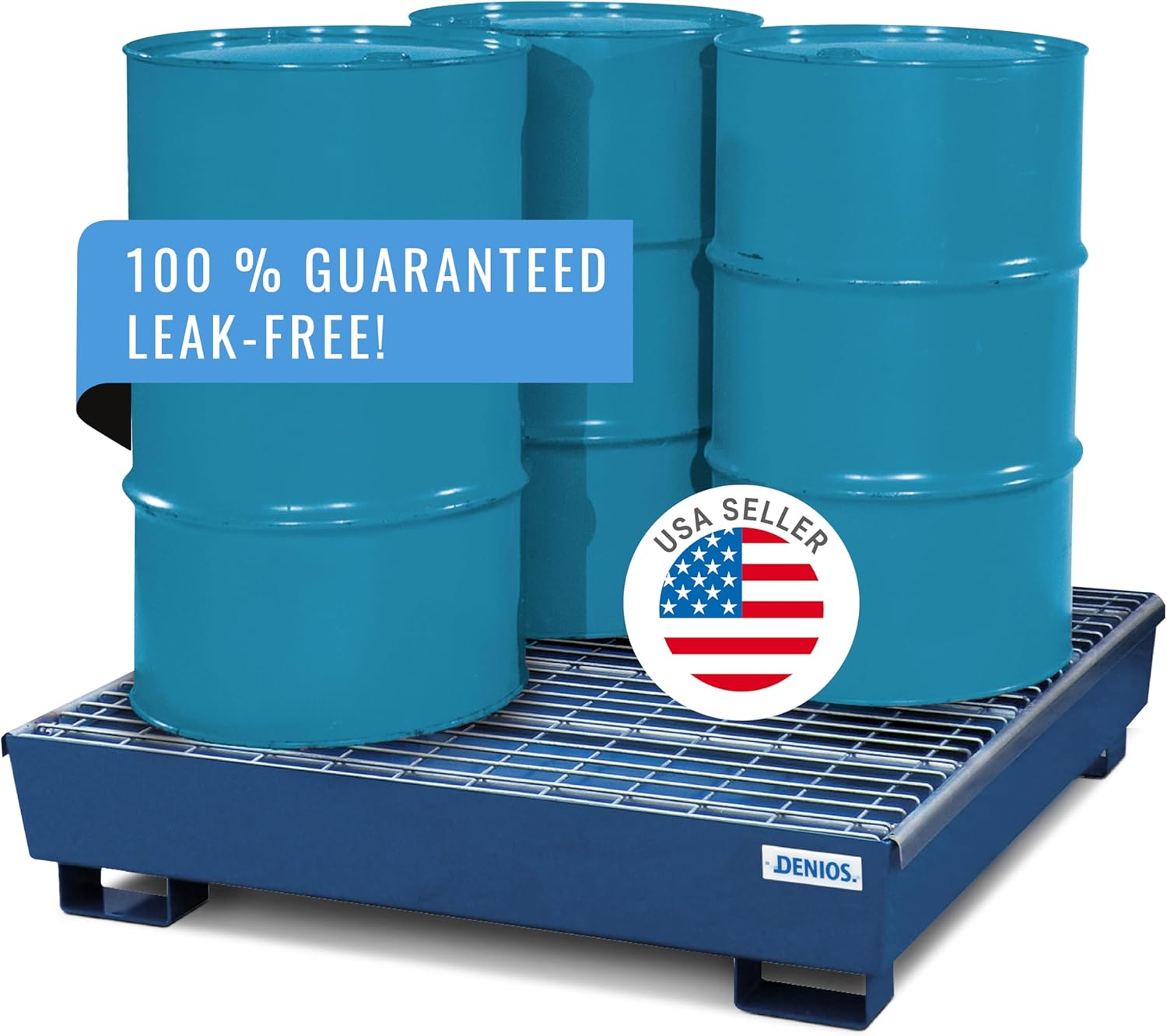 Amazon.com: DENIOS® Spill Containment Pallet for 4 Drums - Chemical ...