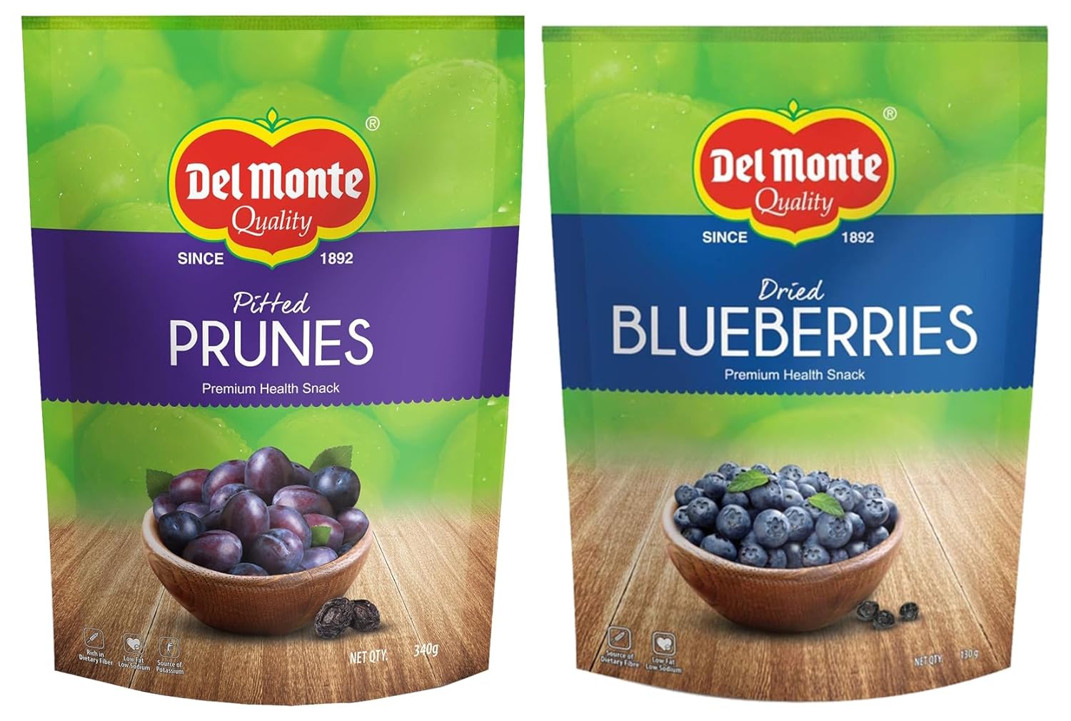 Del Monte Dried Premium Pitted California Prunes Health Snack, 340g ...