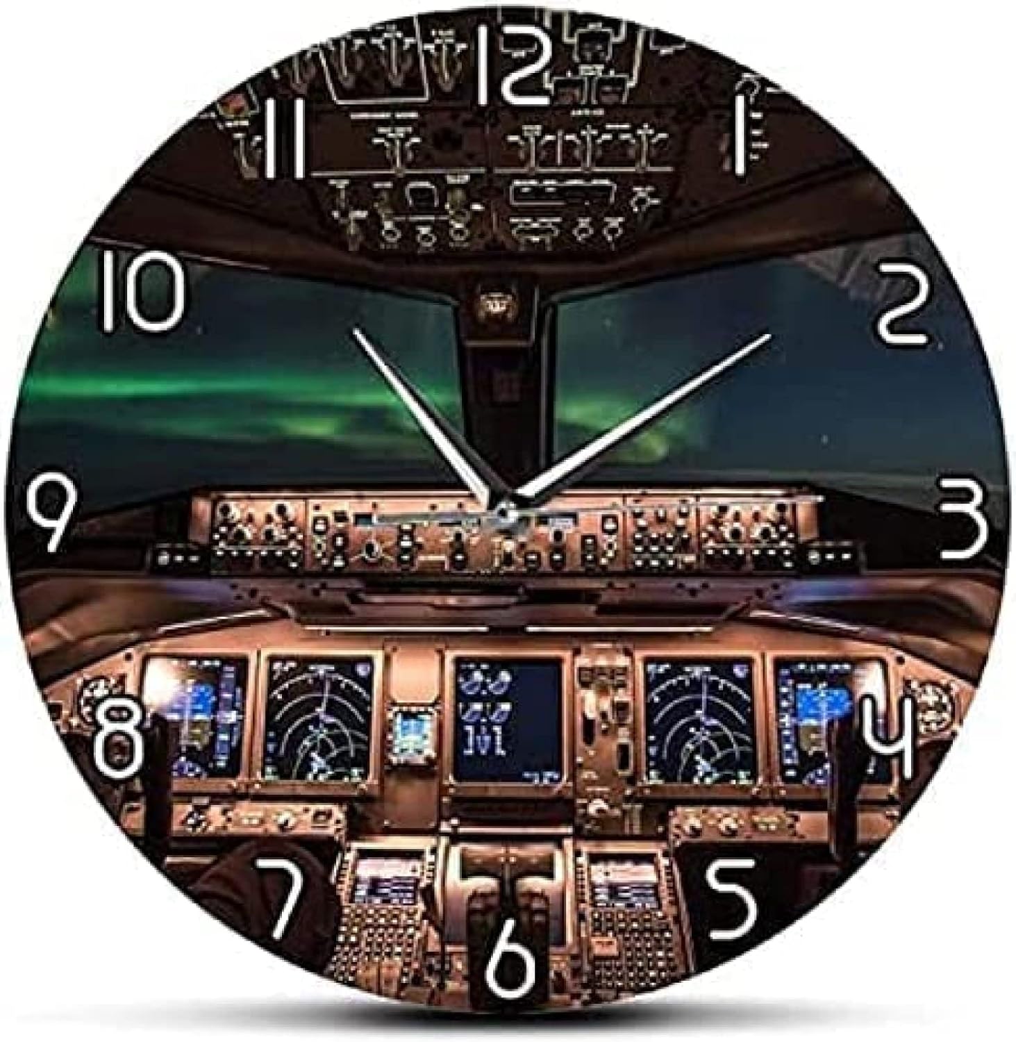 Amazon.com: 12 Inch Wall Clock Silent Non-Ticking Airplane Engine Art ...