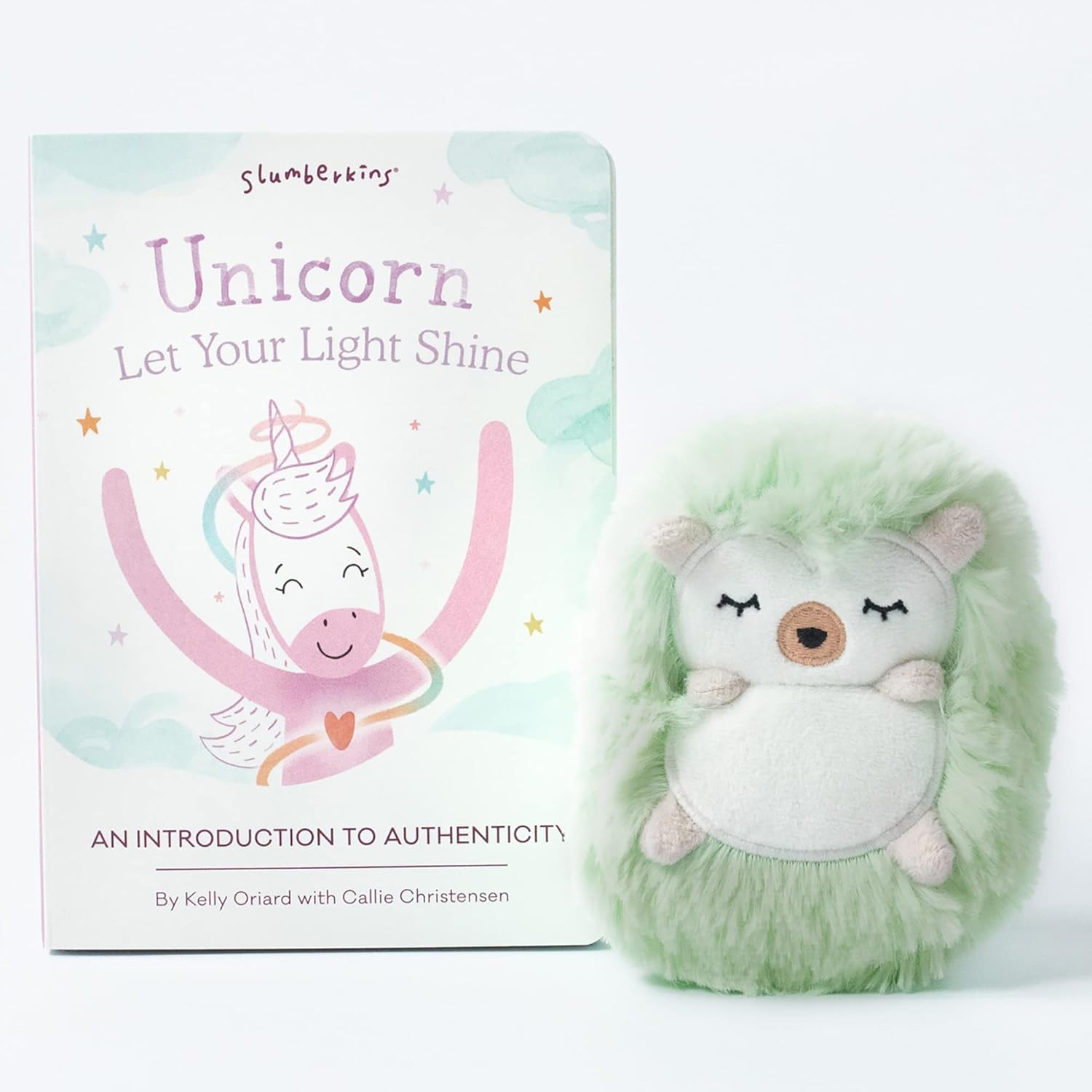 Slumberkins Unicornio, deja que tu luz brille libro de tablero y erizo ...