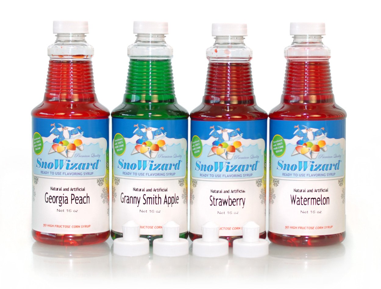 Amazon.com: SnoWizard Fruity Favorites™ Snoball Flavor Pack (4 Flavors ...