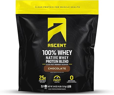 Amazon.com: Ascent 100% Whey Protein Powder - Post Workout Whey Protein ...