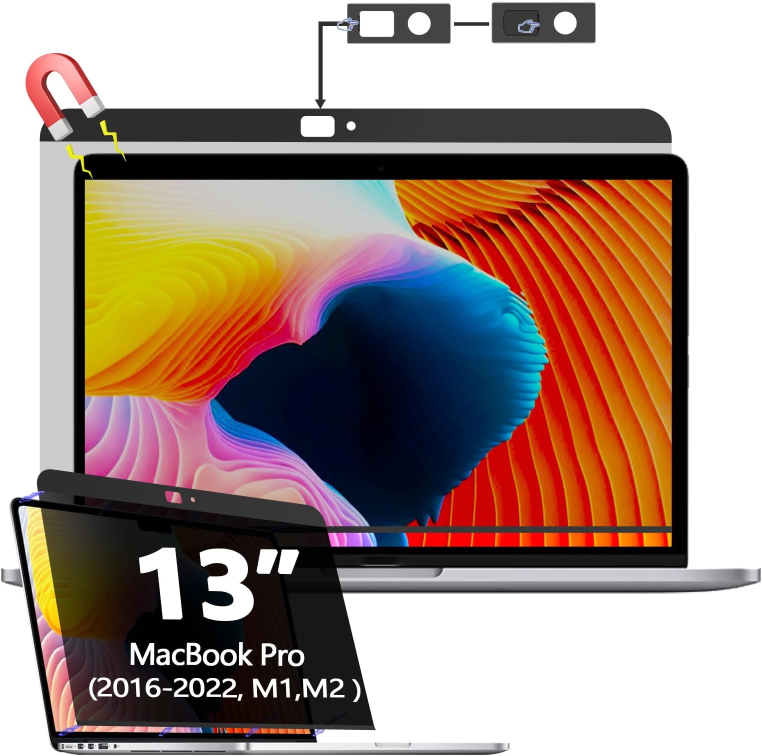 Amazon.com: Halloive Magnetic MacBook pro 13 inch Privacy Screen ...