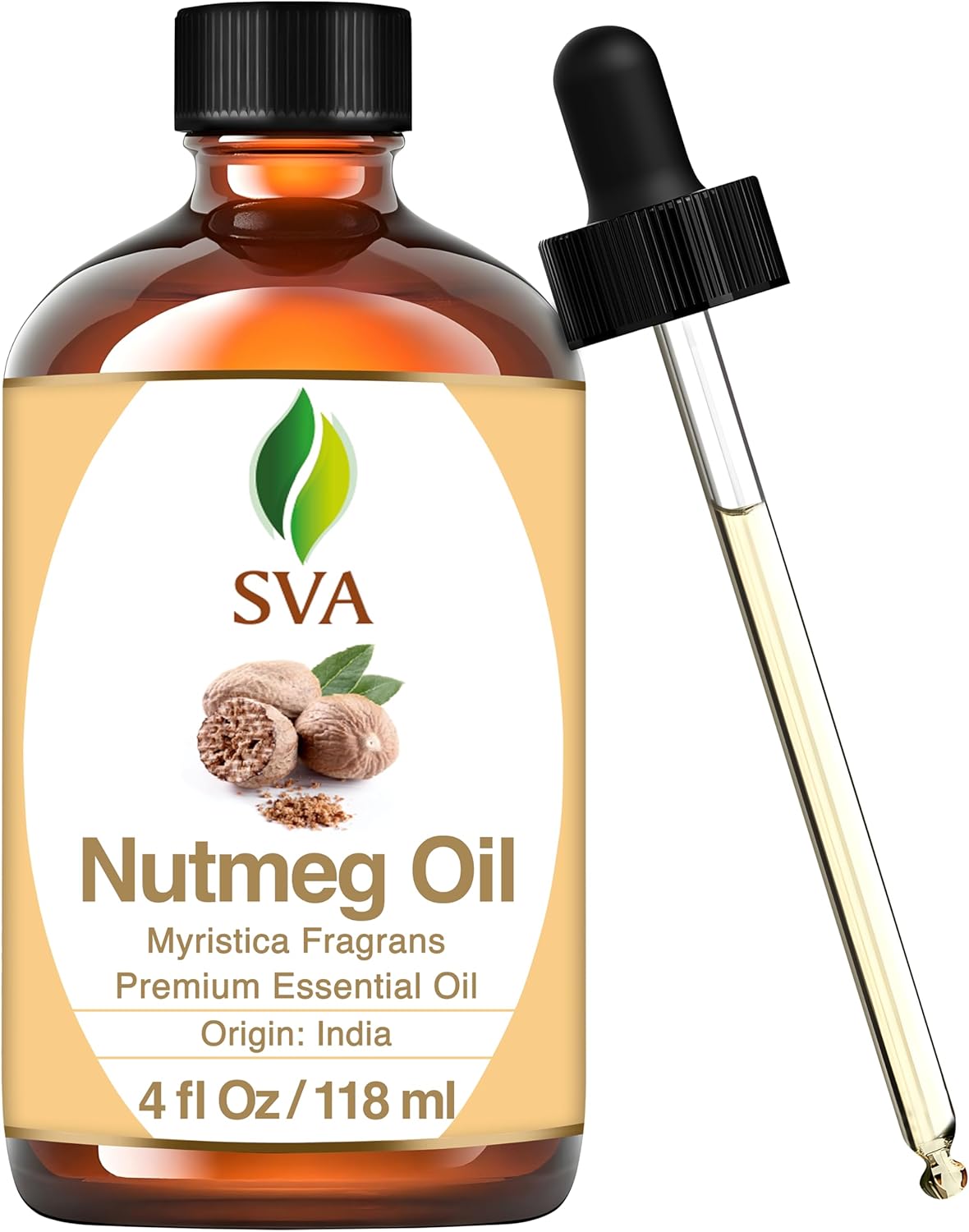 Amazon.com: SVA Nutmeg Essential Oil – 4 Fl Oz – 100% Natural Nutmeg ...