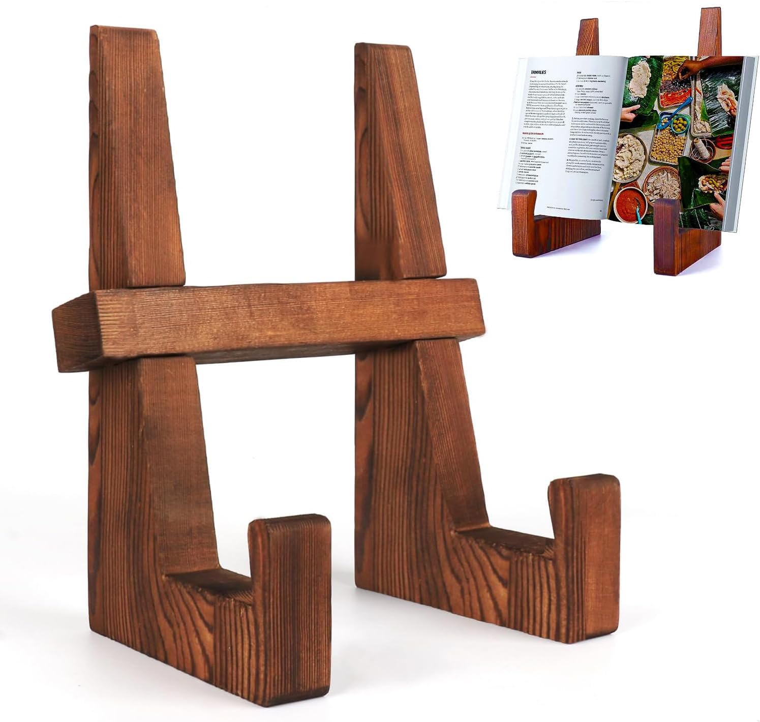 Amazon.com: Lecien Cookbook Tablet Stand Wooden for Kitchen，Wooden ...