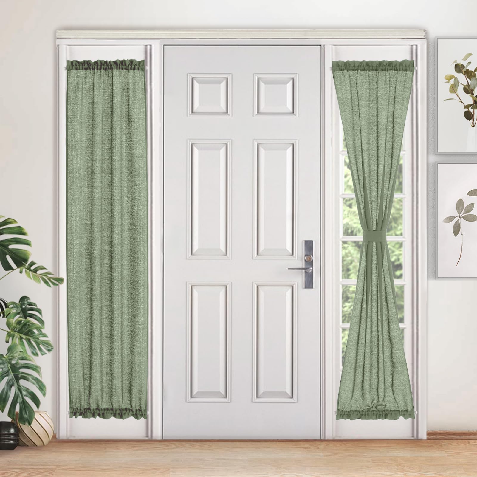 Amazon.com: Melodieux Sage Green Semi Sheer French Door Sidelight ...