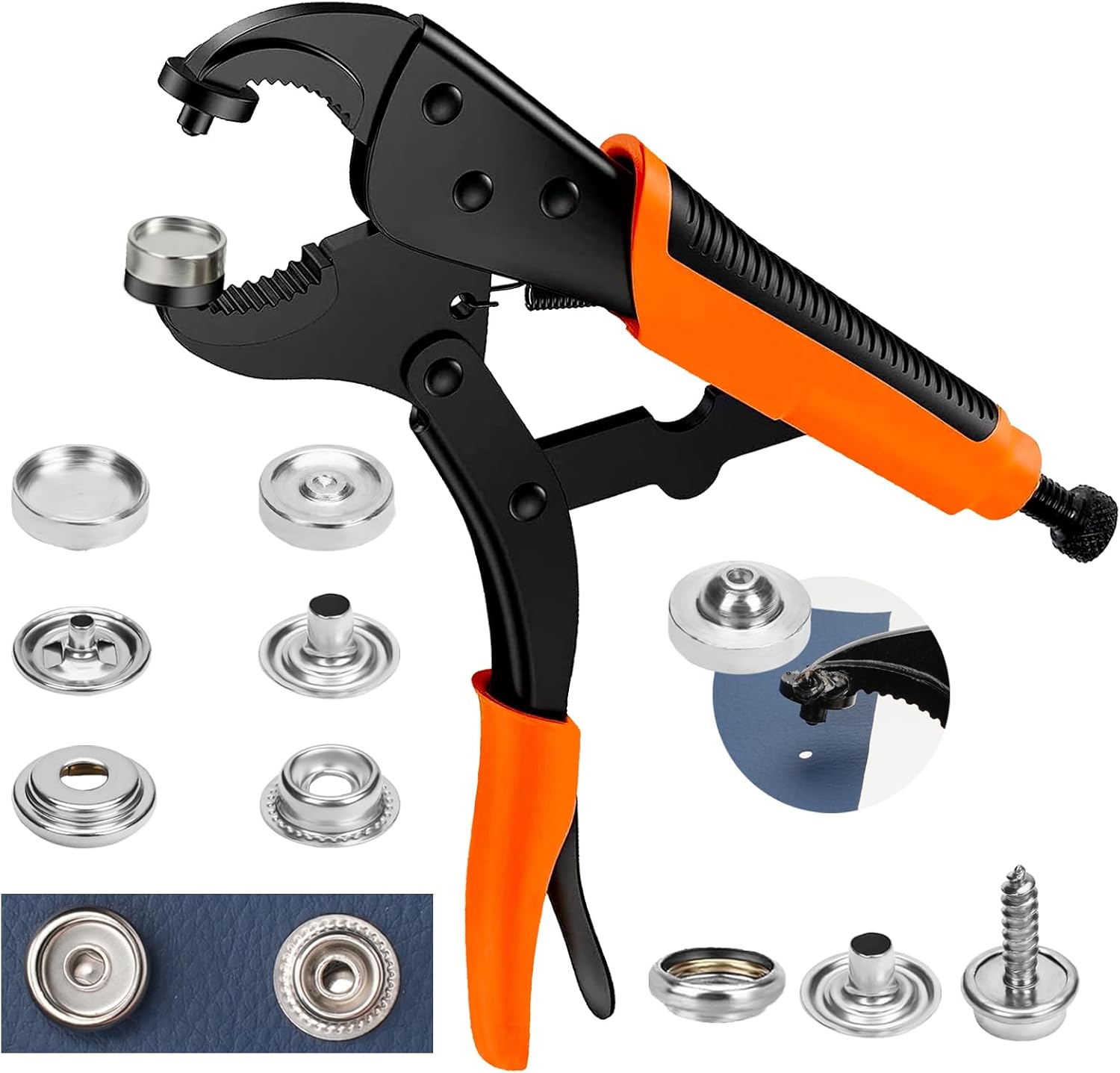 Amazon.com: Snap Tool Includes 40 Sets 15mm Snaps Setter Heavy Duty ...