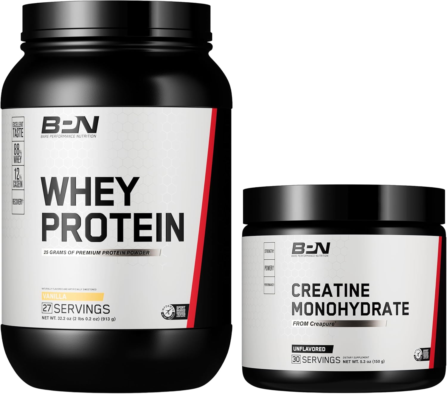 Amazon.com: BPN Creatine Monohydrate & Whey Vanilla Protein Powder ...