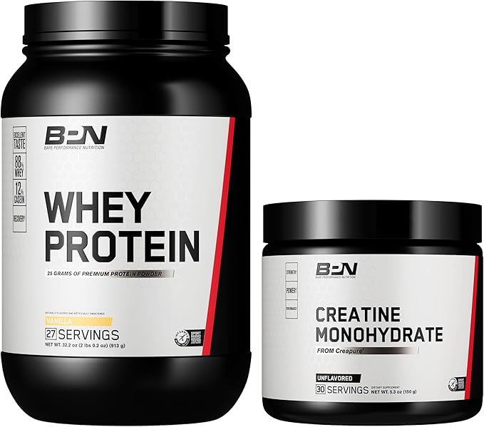 Amazon.com: BPN Creatine Monohydrate & Whey Vanilla Protein Powder ...