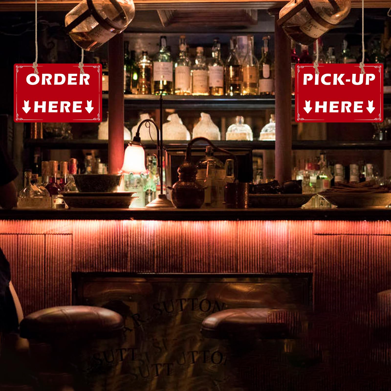 Snapklik.com : Order Here And Pick Up Here Signs,2 Pack Double-Sided ...