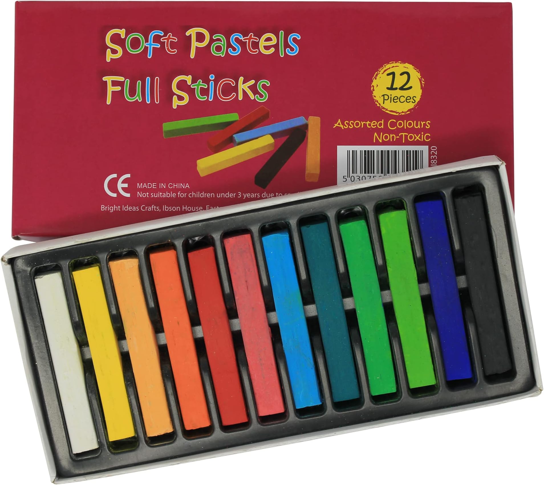 Bright Ideas Soft Pastels PK12 Assorted Colours Soft Pastels Full ...