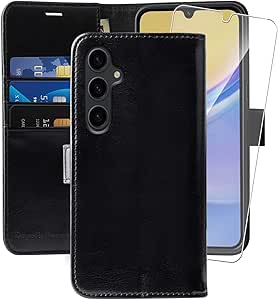 MONASAY For Galaxy A16 5G Wallet Case, [Included Glass Screen Protector][RFID Blocking] Flip ...