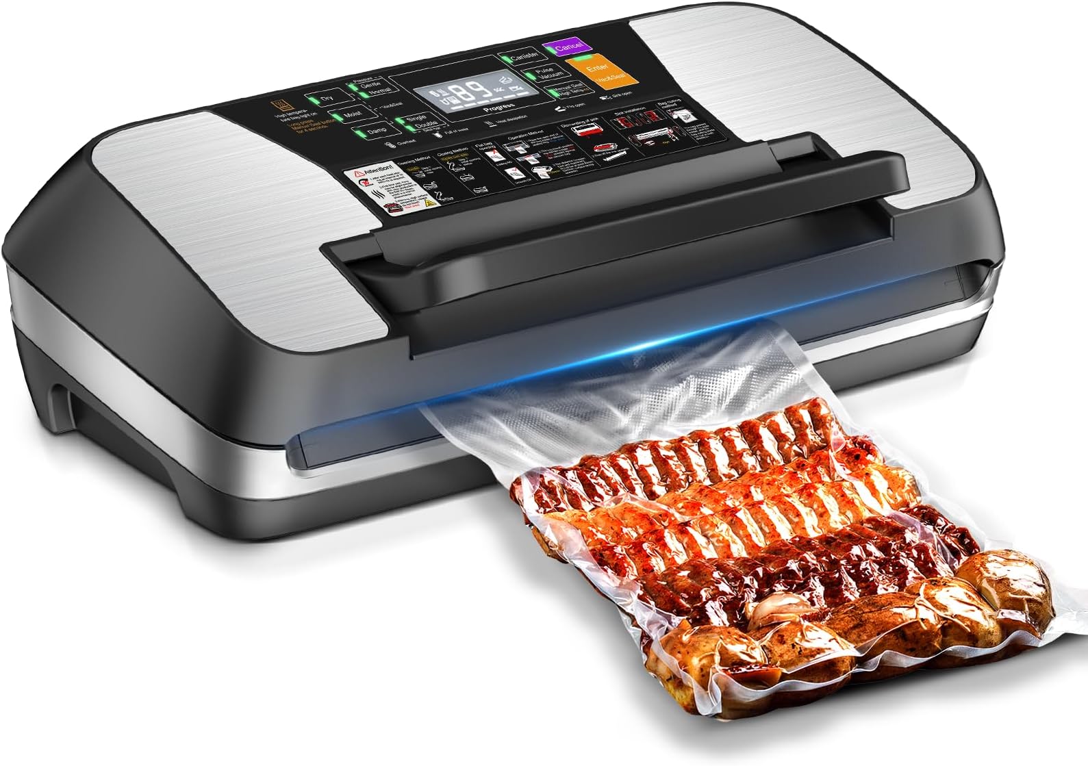 Amazon.com: Nesco Deluxe Food VS-12 Vacuum Sealer, 130 Watts, Kit Bags ...