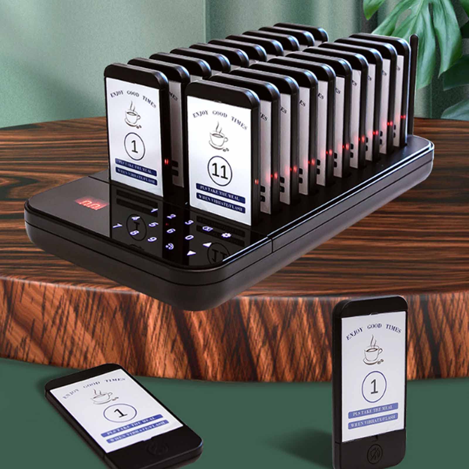 Buy Restaurant Paging System, Table Beepers with 20 Receiver 500m ...