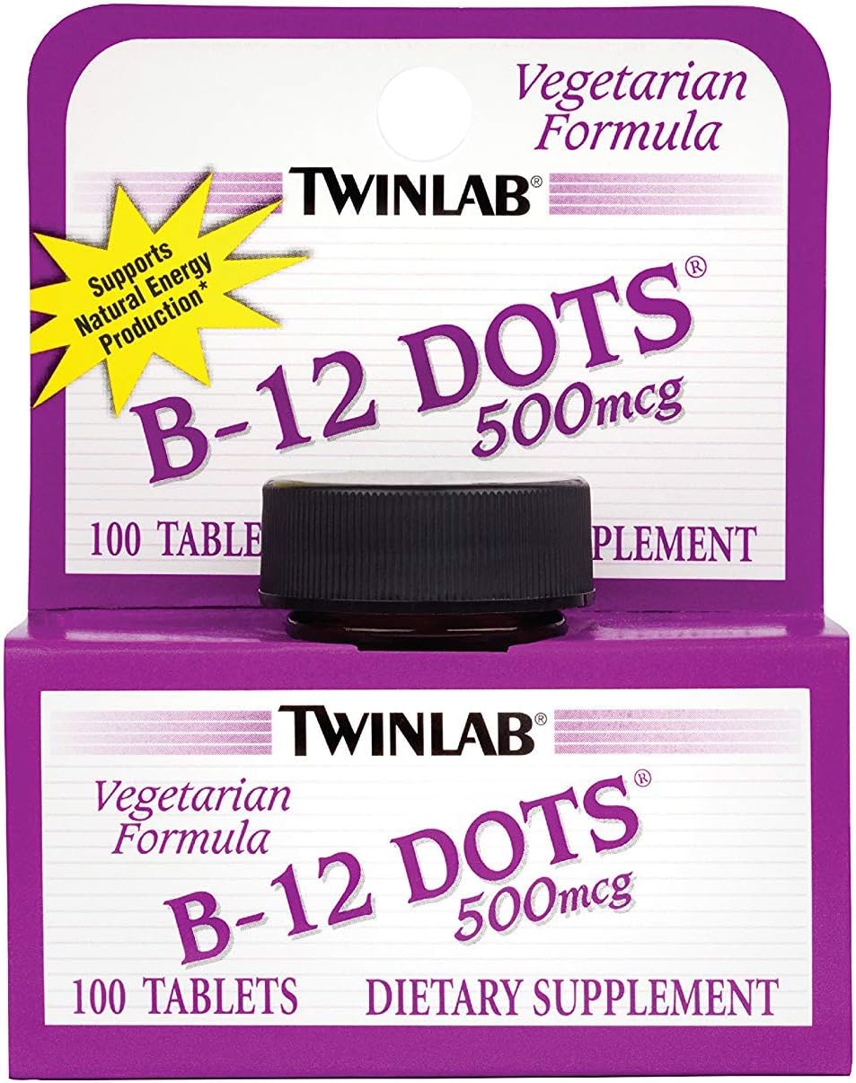 Amazon.com: Twinlab, B-12 Dots, 500mcg, 100 Tablets : Health & Household