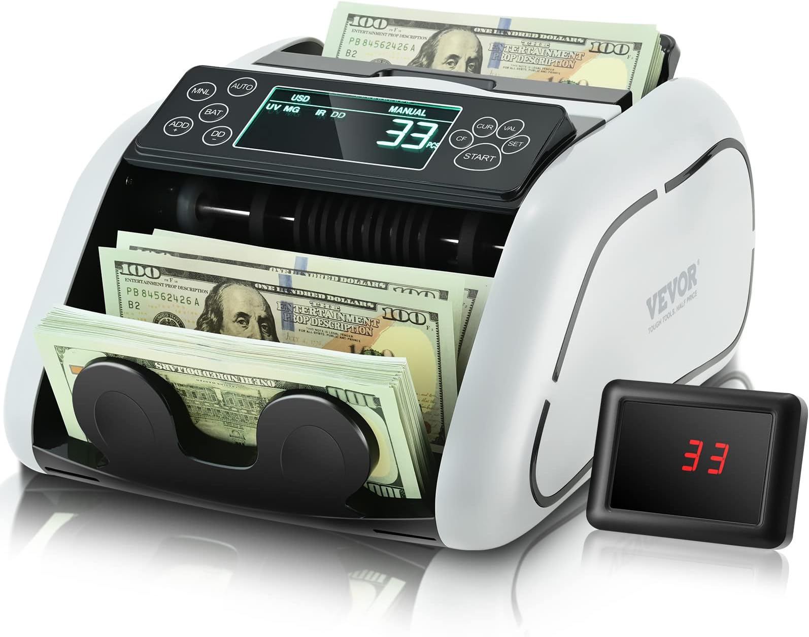 Amazon.com : VEVOR Money Counter Machine, Bill Counter with UV/MG/IR/DD ...