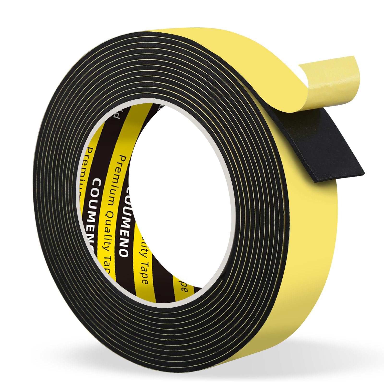 COUMENO EVA Single-Sided Adhesive Black Foam Tape Single-Sided Sealing ...