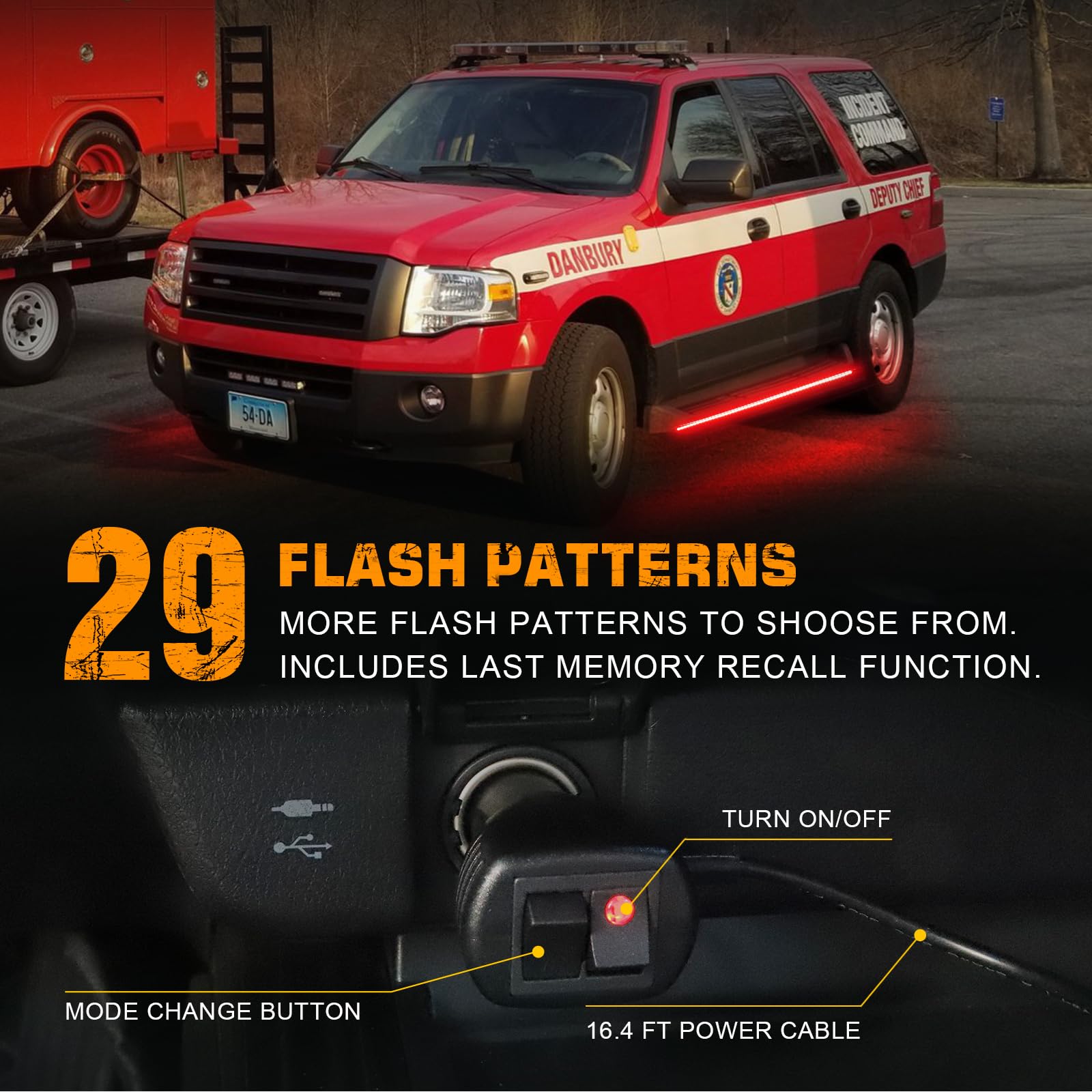 Snapklik.com : 2PCS 60 Inch Red Emergency Lights Strip 720 LED Running ...