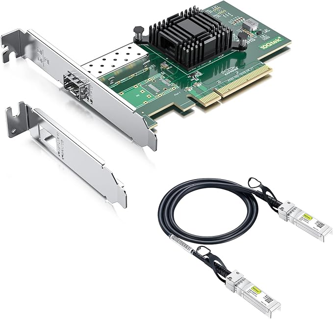 Amazon.com: 1 Pack of 10Gb PCI-E NIC Network Card and 1 Pack of 1 Meter ...