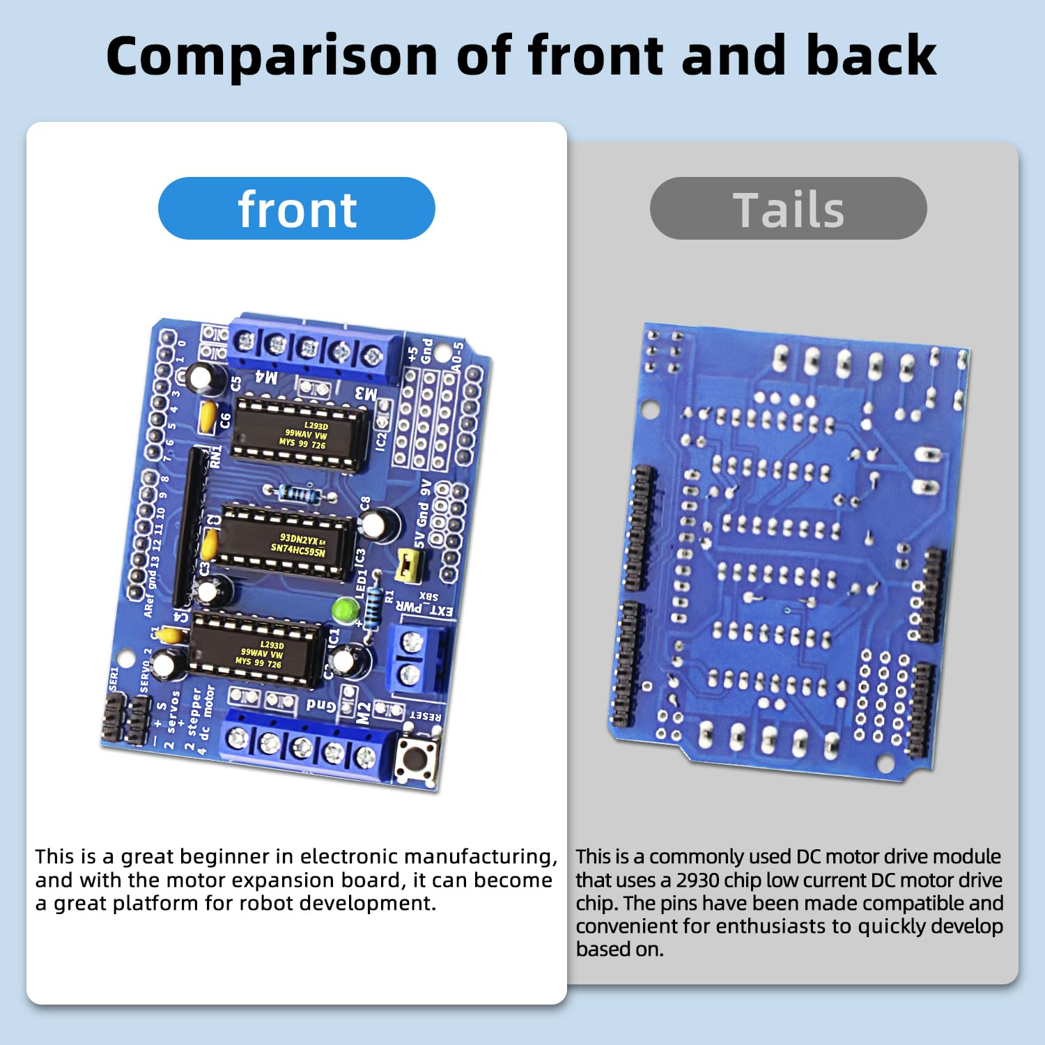 Snapklik.com : DaFuRui 4Pack L293D Stepper Motor DC Motor Drive Shield ...