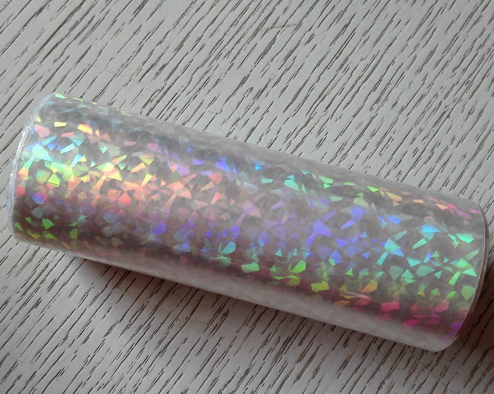 Amazon.com : Holographic foil Transparent foil Broken Glass hot ...